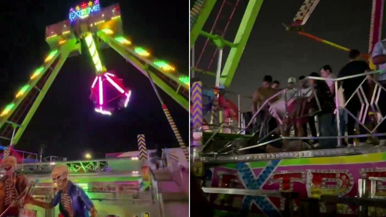 10 injured after cars on giant pendulum ride break apart midair ...